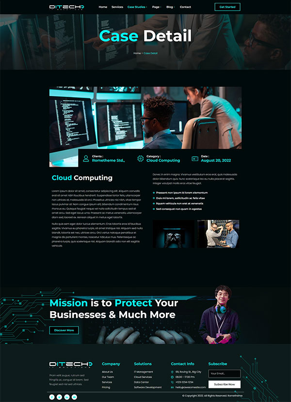 Ditech - IT Solutions & Services Company Elementor Template Kit by Rometheme